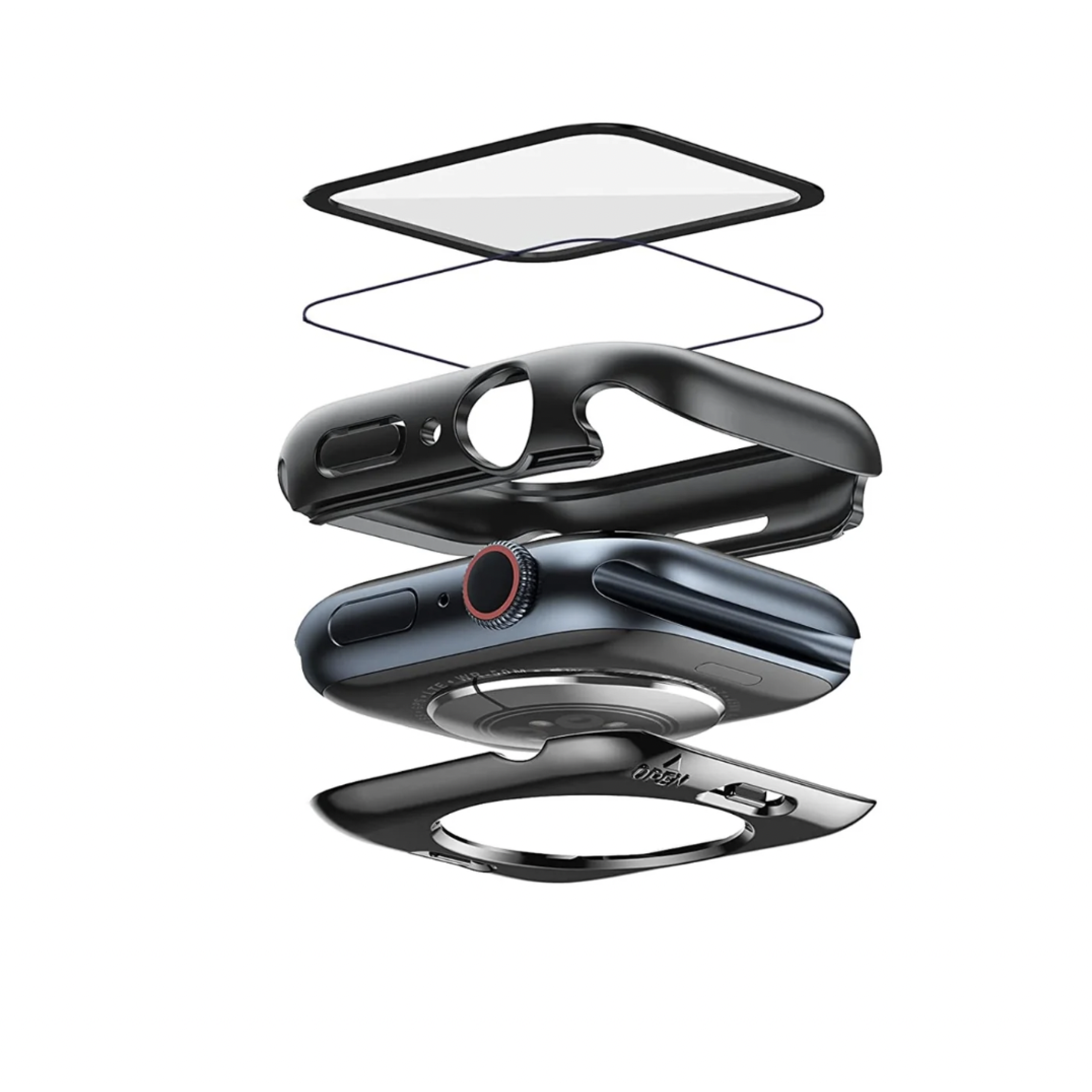 Apple Watch Uyumlu Suya Dayanıklı Kasa ve Ekran Koruyucu Siyah - KACCOO